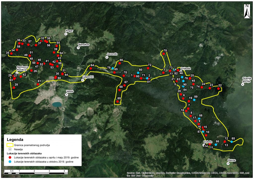The first study area for boreal owls in BiH established in Vareš – Cener